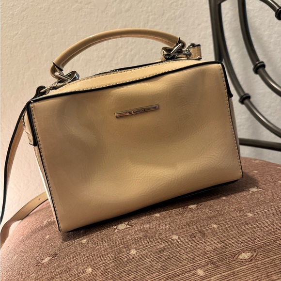 Bags | Glossy Beige Crossbody Bag | Poshmark